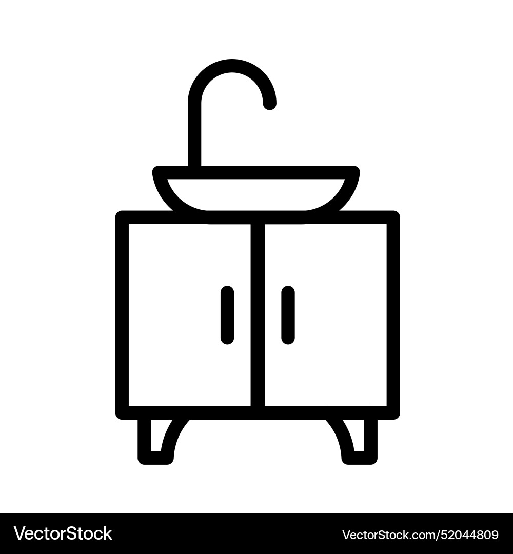 Bathroom sink icon design in filled and outlined Vector Image