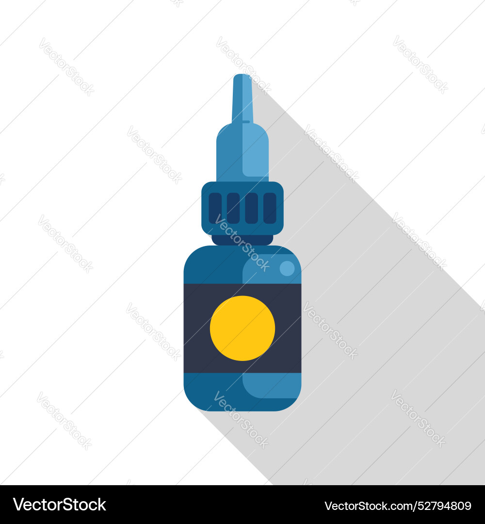 Blue nasal spray dropper bottle with long shadow Vector Image