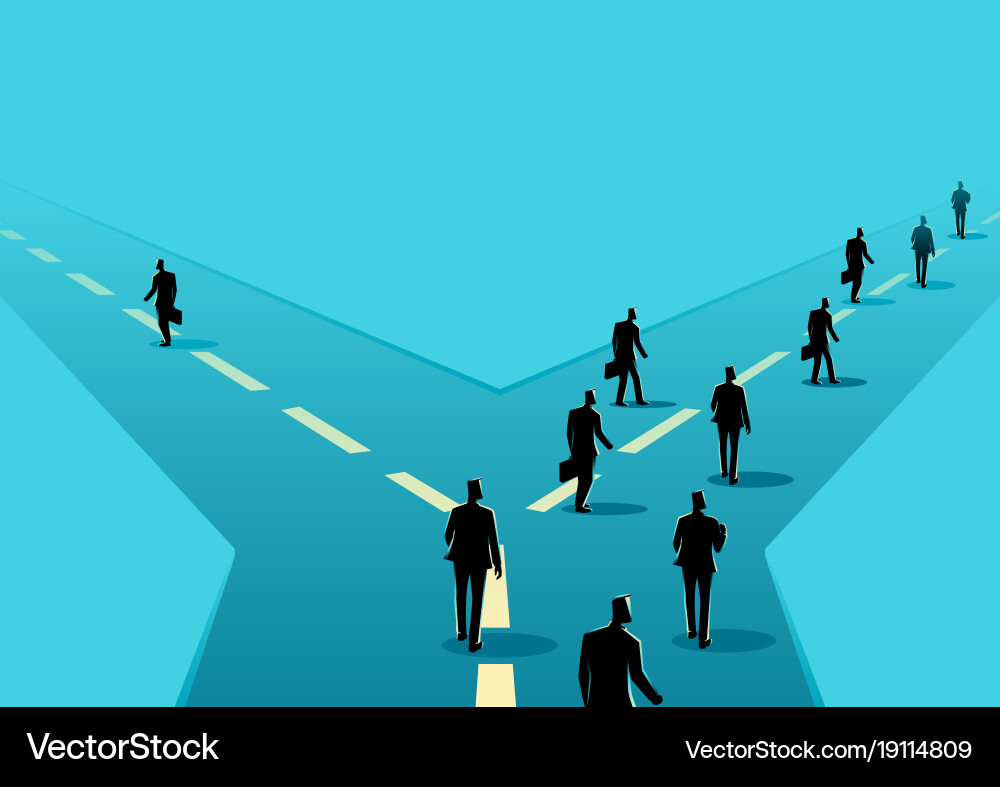 Choosing a New Path Royalty Free Vector Image - VectorStock