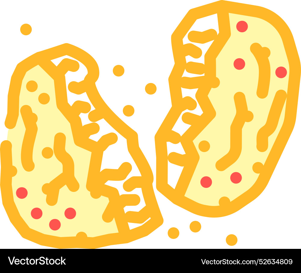 Crispy chicken fried color icon Royalty Free Vector Image