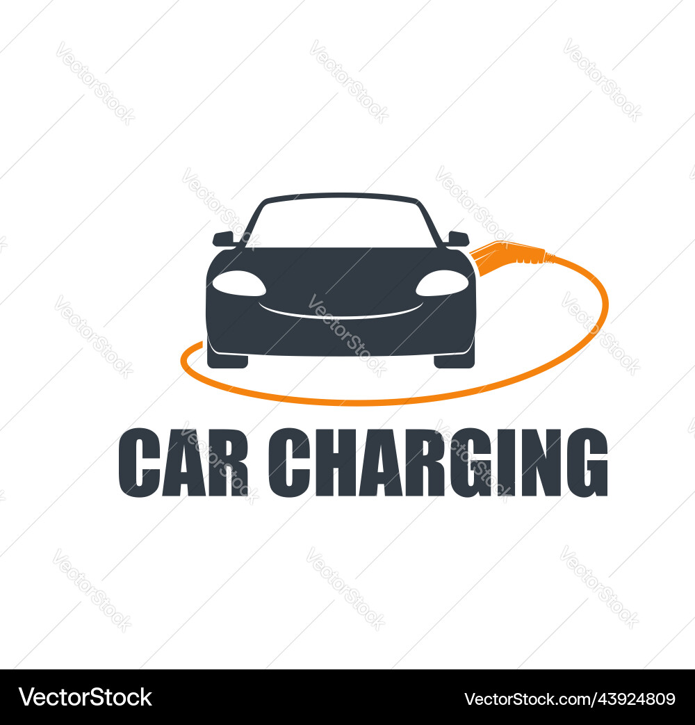 Electric car charging icon with battery charger Vector Image