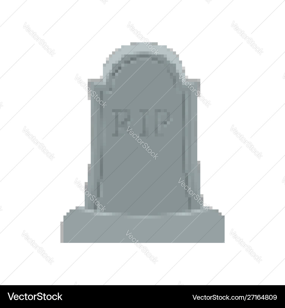 Grave pixel art tomb 8 bit gravestone halloween Vector Image
