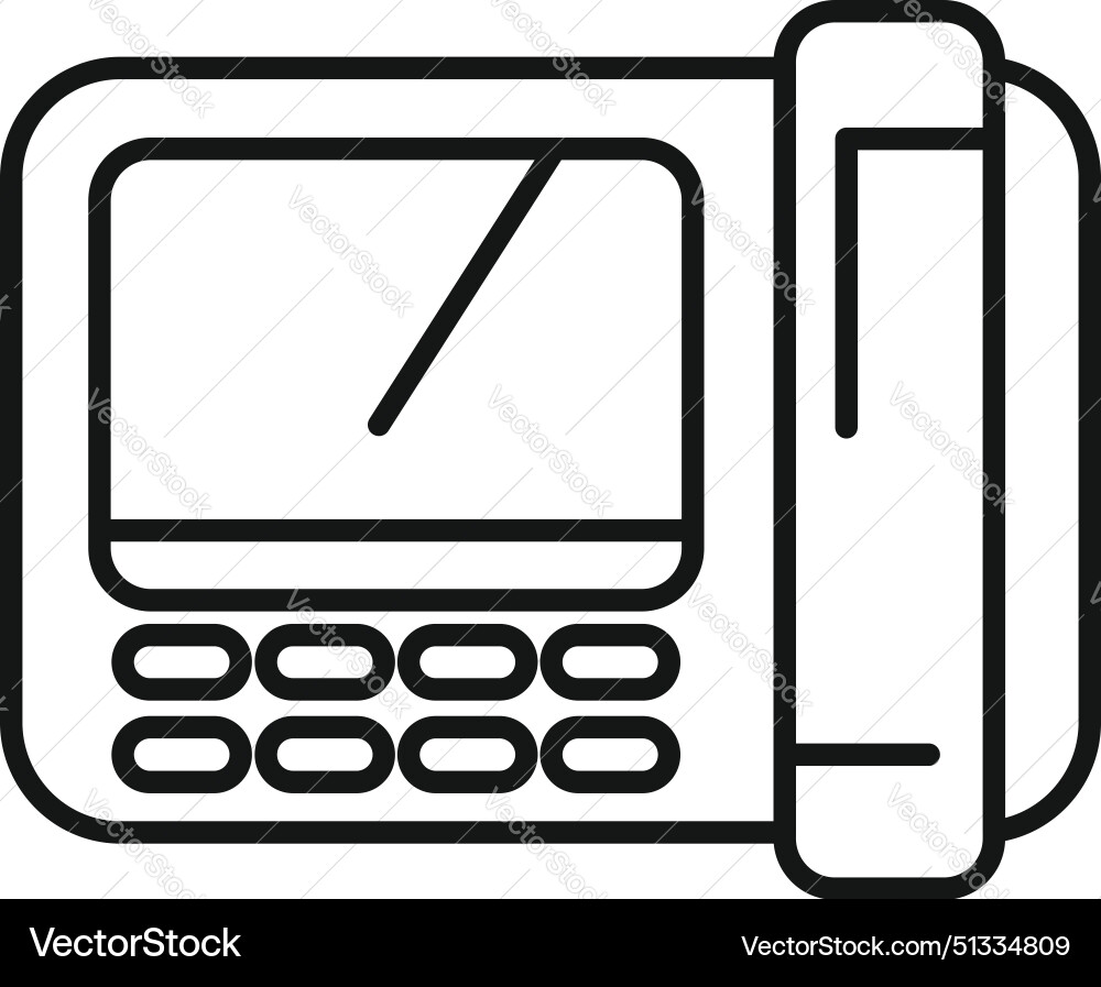 Line art of desktop telephone Royalty Free Vector Image