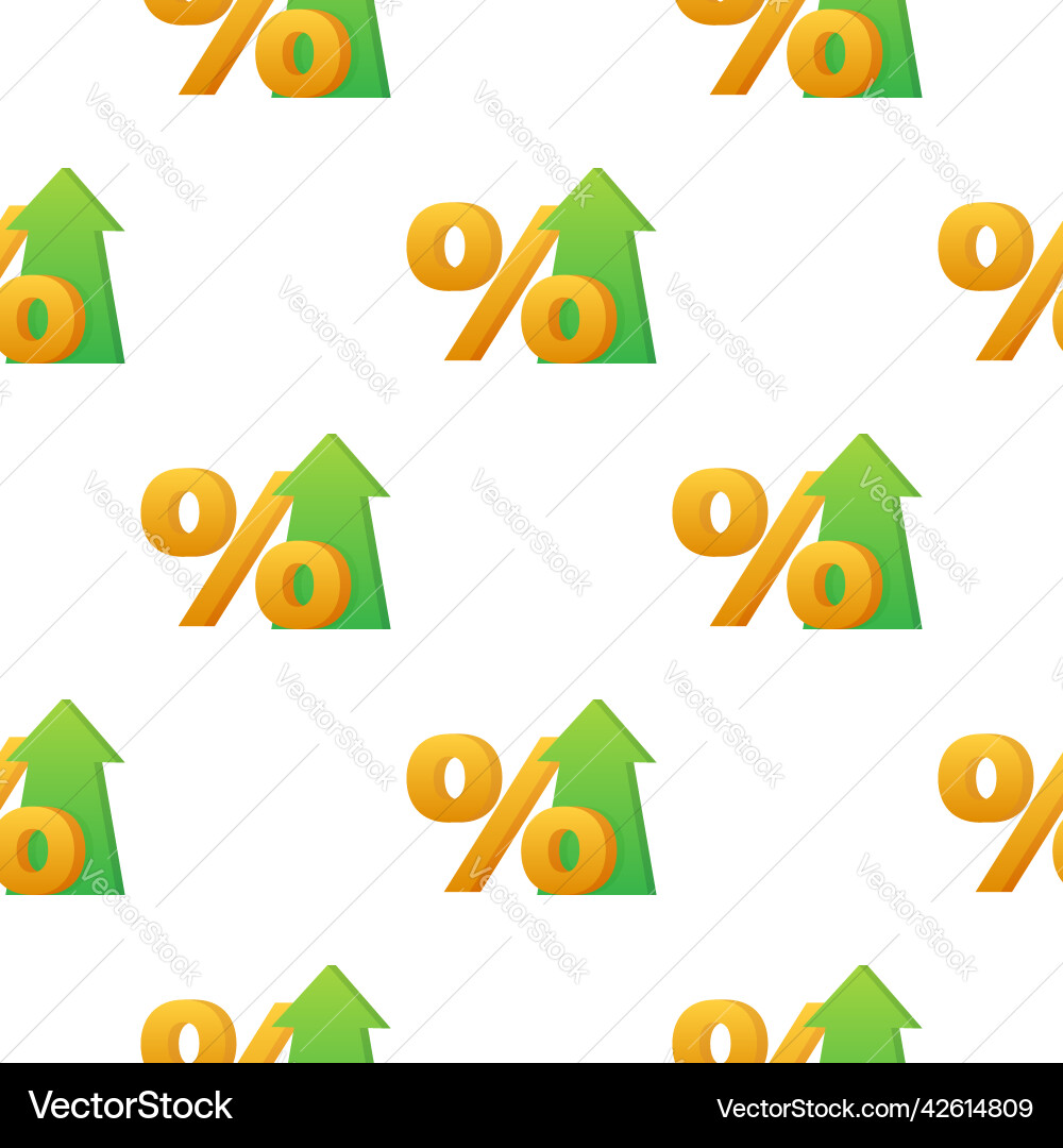 Percentage with arrow up pattern banking credit Vector Image