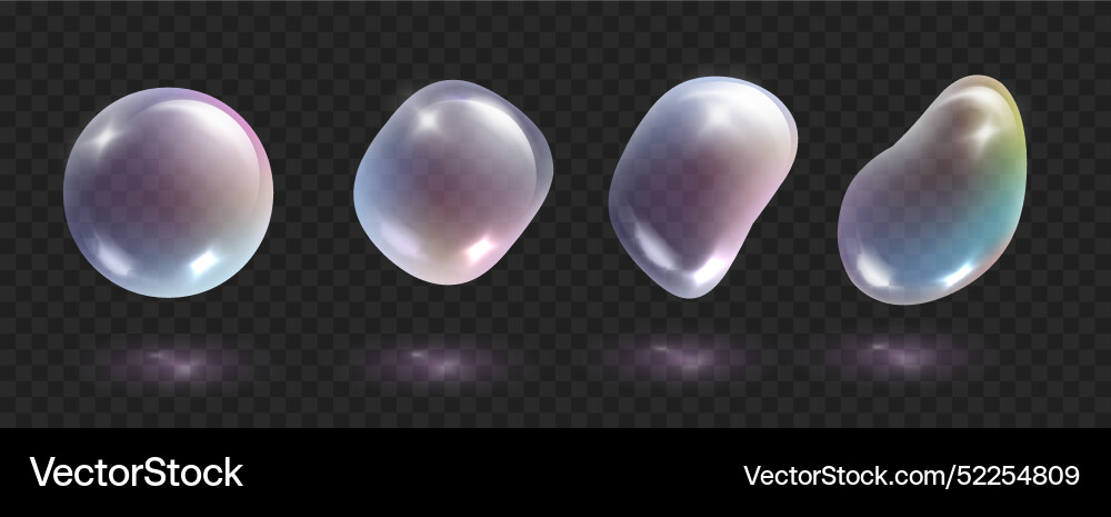 Transparent realistic bubbles glass Royalty Free Vector