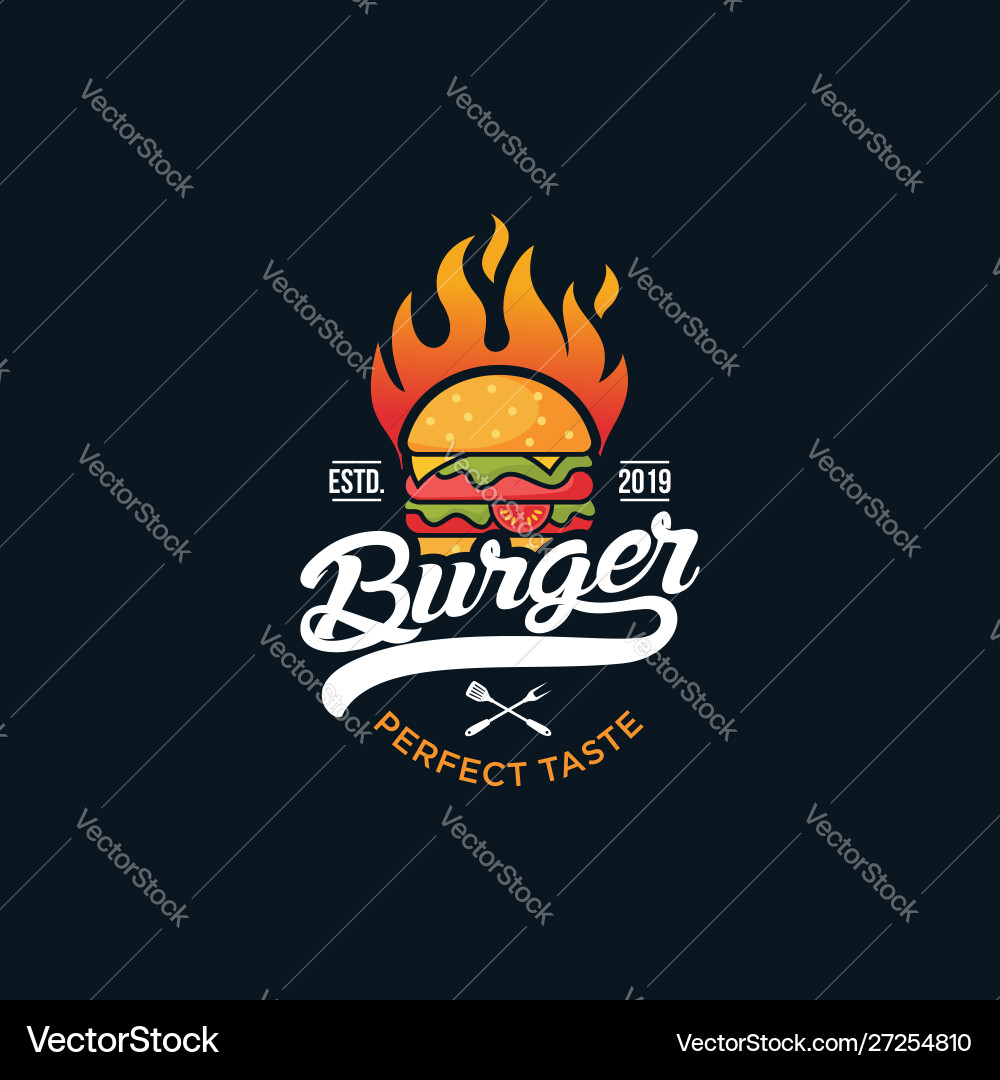 Burger logo design Royalty Free Vector Image - VectorStock