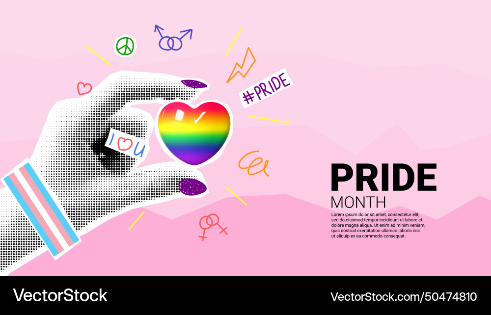 Collage for pride month events Royalty Free Vector Image