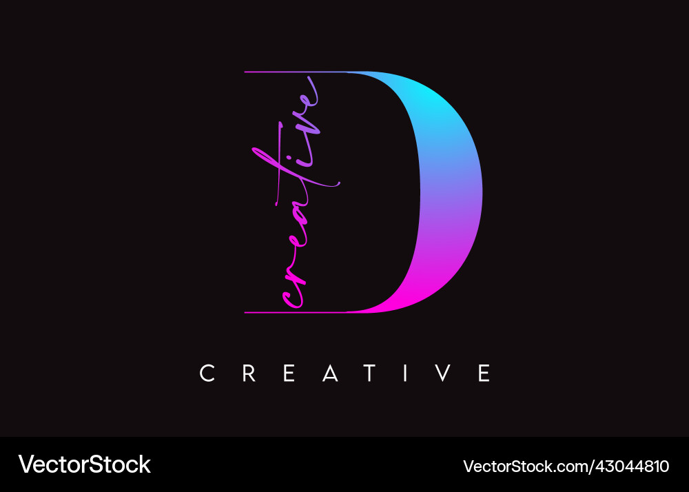 D letter design with creative cut and serif font Vector Image