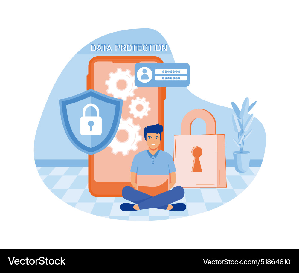 Data protection concept data security and privacy Vector Image