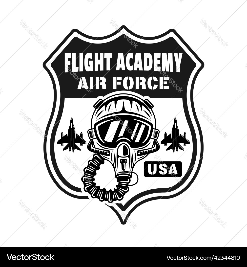 Flight academy emblem badge label logo Royalty Free Vector
