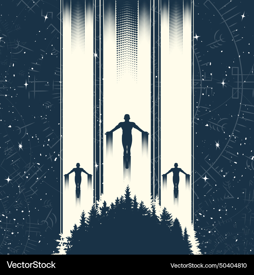 Universe dark night levitation background Vector Image