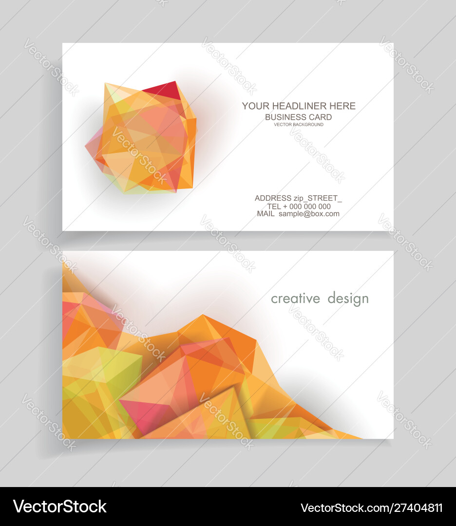 Abstract geometric creative business cards Vector Image