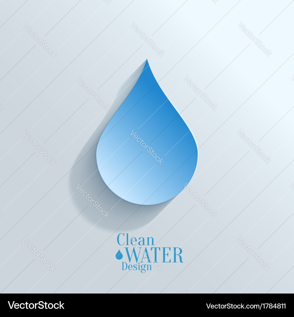 Abstract paper water drop on blue background Vector Image