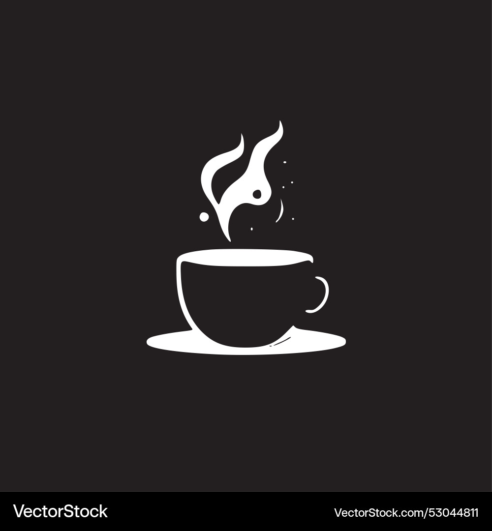 Coffee - minimalist and flat logo Royalty Free Vector Image
