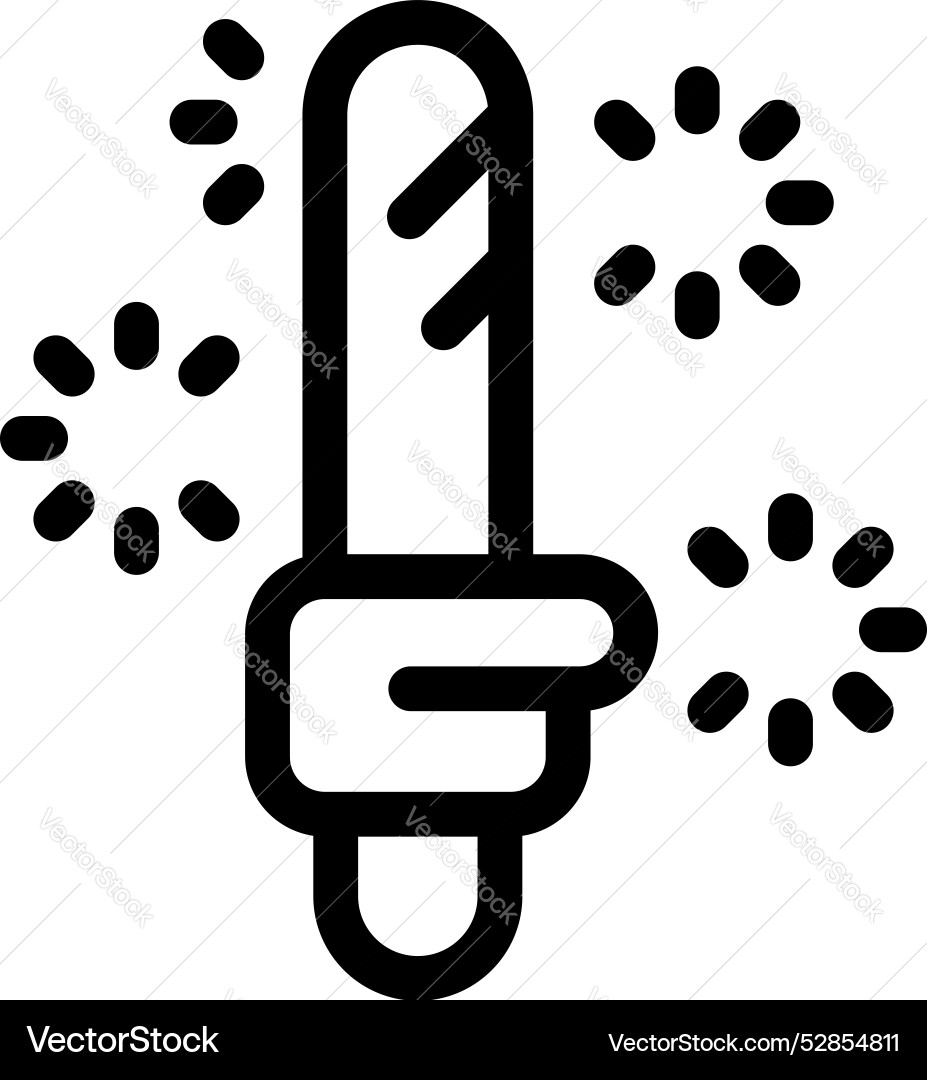 Hand holding chainsaw surrounded by sparks Vector Image