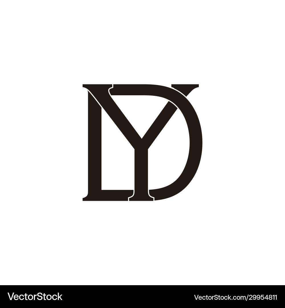Letter dy symbol overlapping flat design logo Vector Image