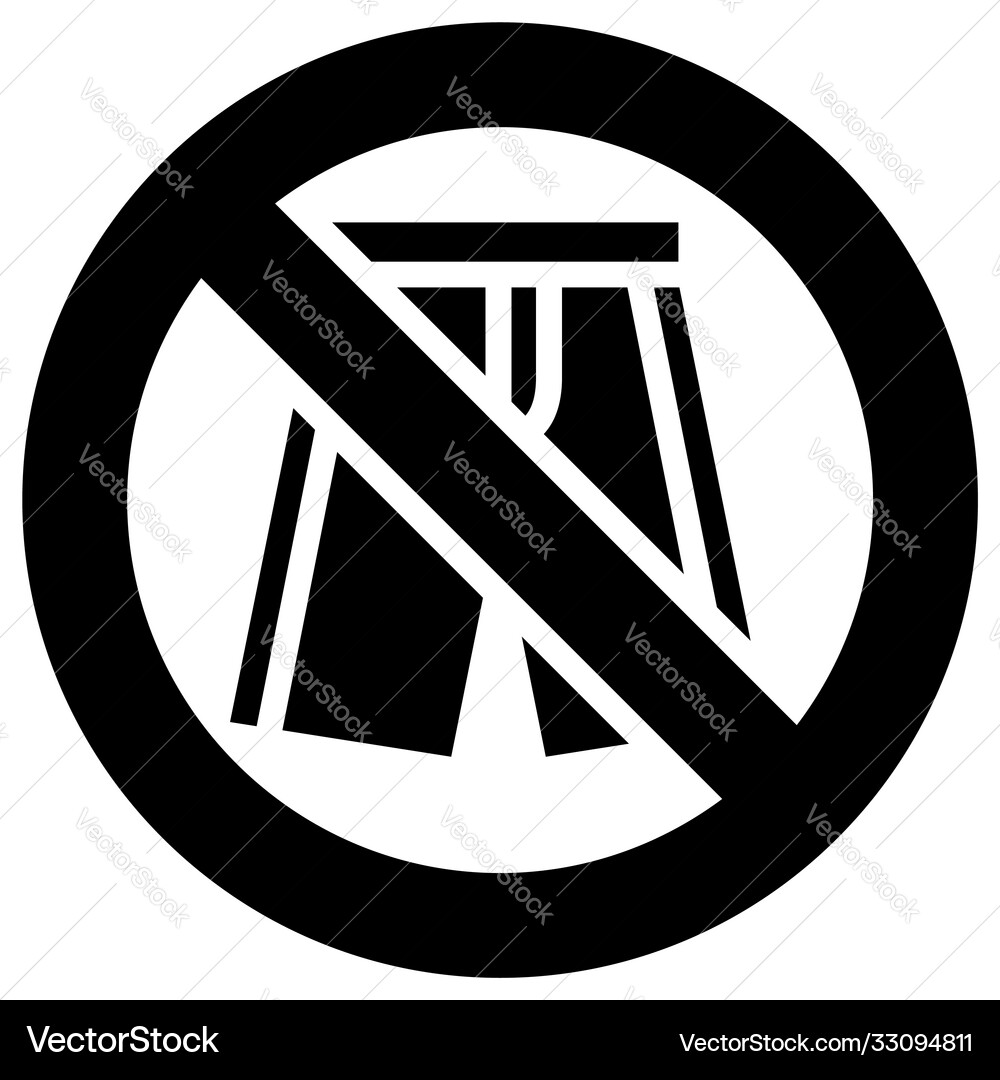 No shorts forbidden sign modern round sticker Vector Image