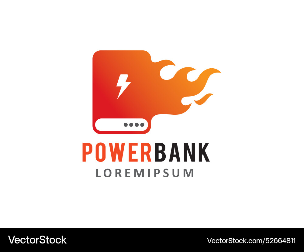 Power bank logo symbol or icon template Royalty Free Vector
