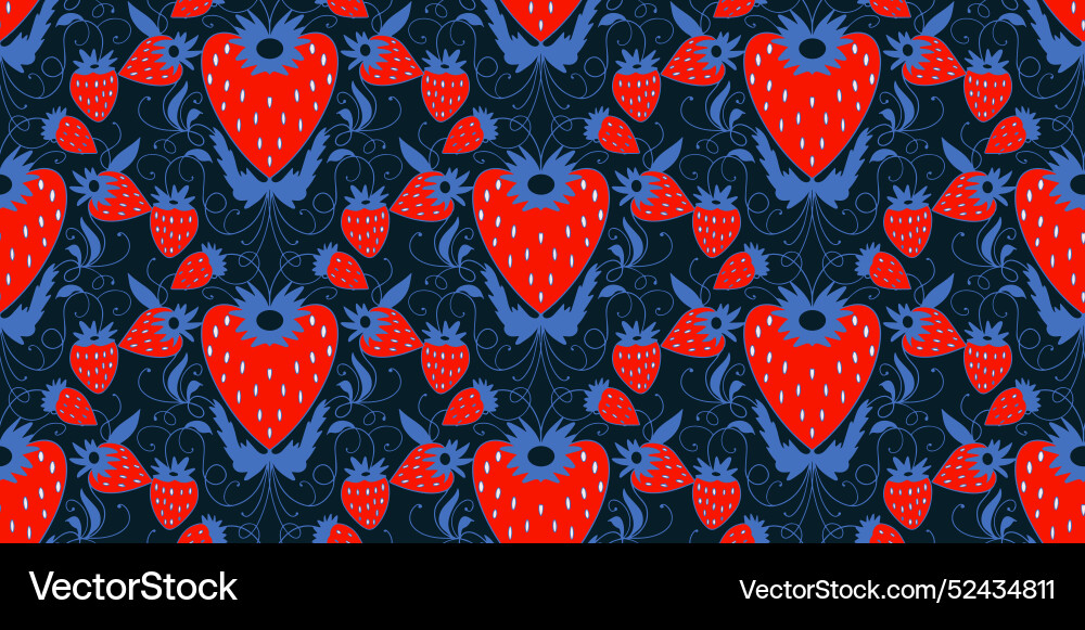 Strawberry retro coquette cute seamless pattern Vector Image