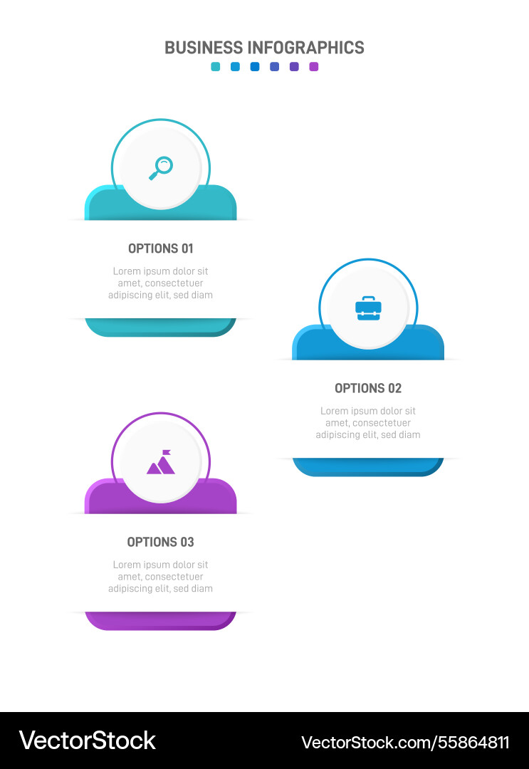 Vertical progress bar featuring 3 arrow-shaped Vector Image