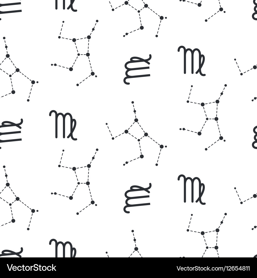 Virgo constellation seamless pattern Royalty Free Vector
