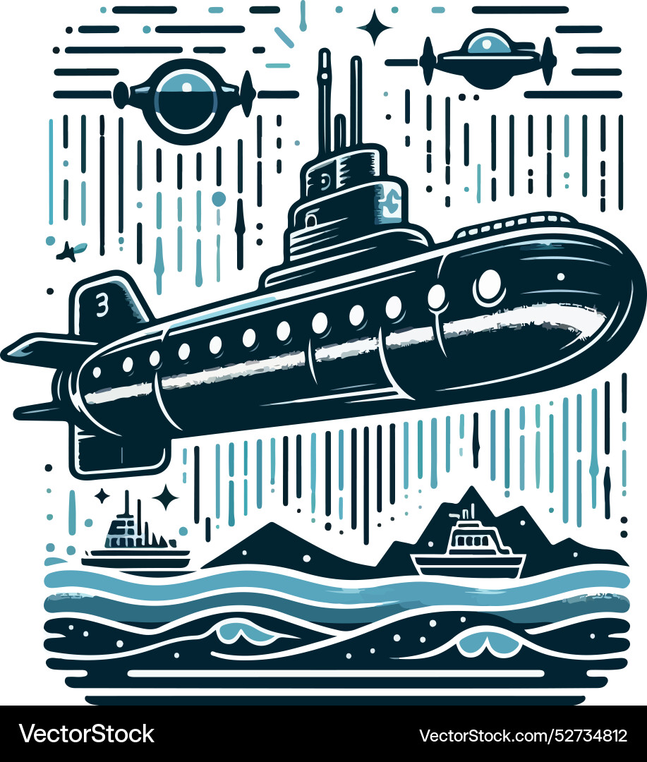 A submarine Royalty Free Vector Image - VectorStock