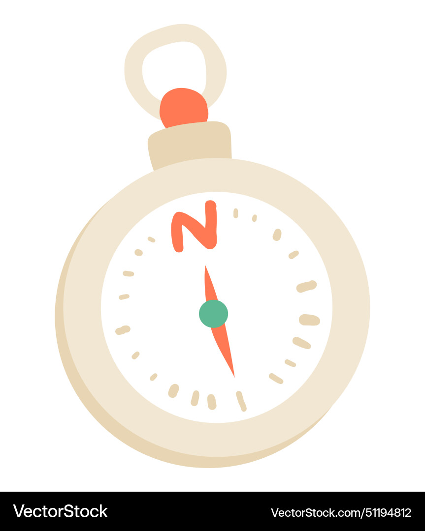 Compass in flat design vintage navigation Vector Image