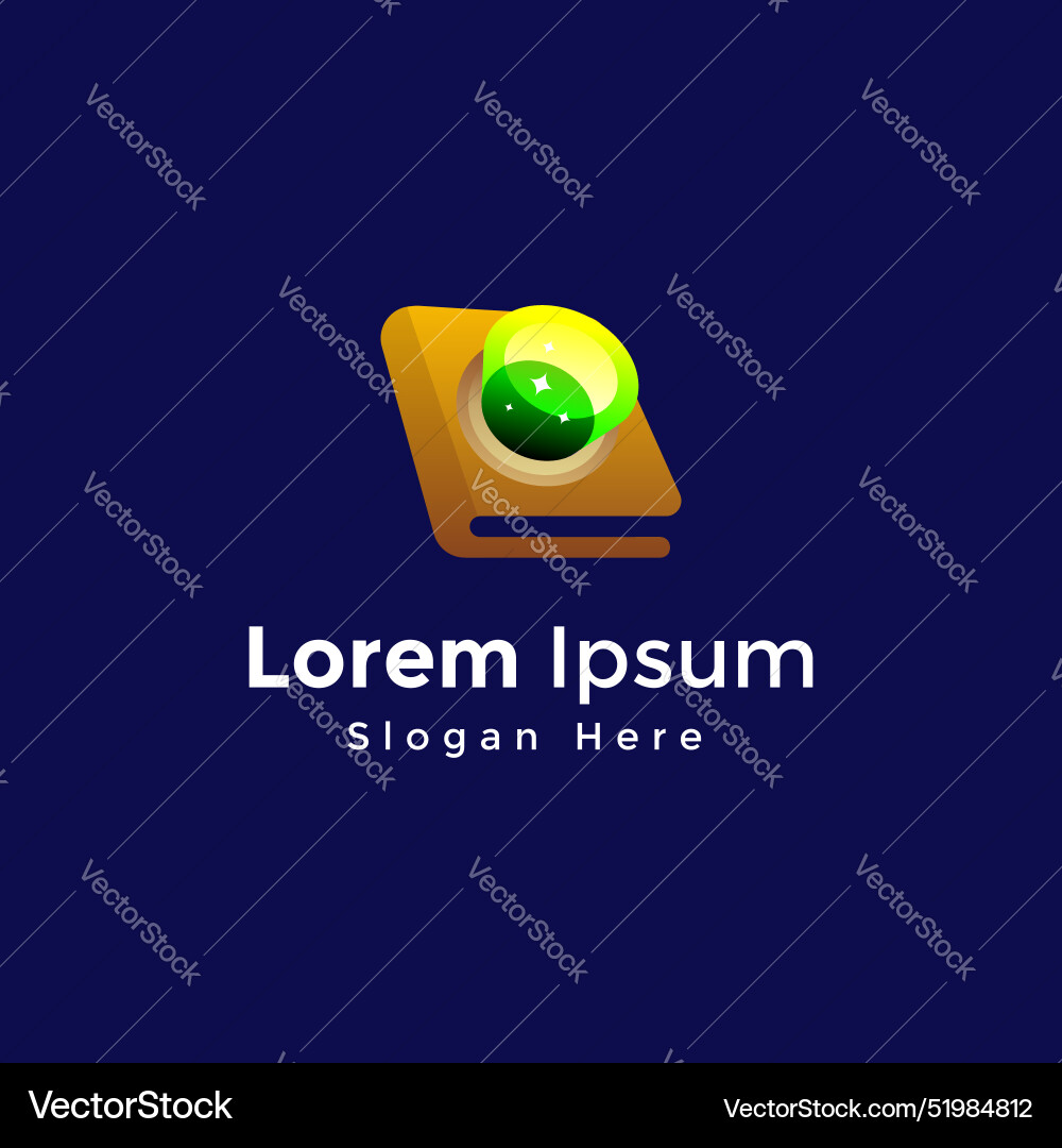 Creative magic book logo design colorful Vector Image