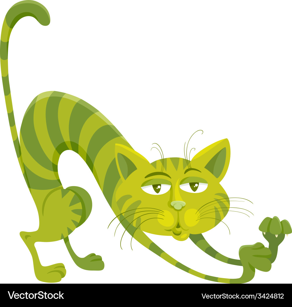 Green Cat Clipart