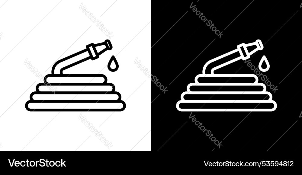 Hose Icon Set - Thin Line Royalty Free Vector Image