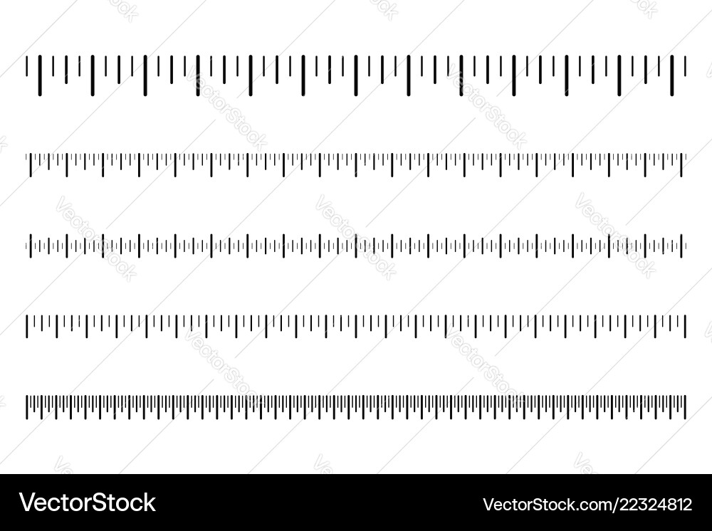 Measurement scale with black marks ruler Vector Image