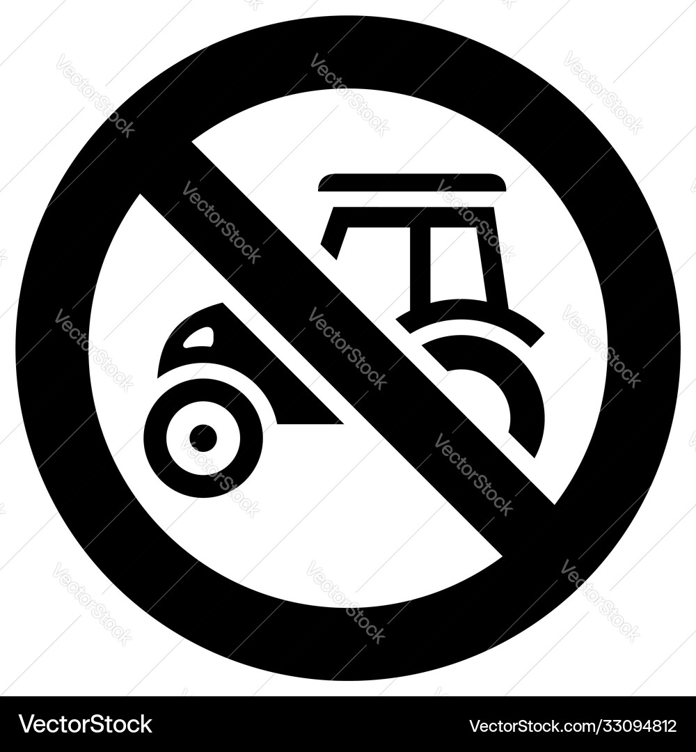 No tractor forbidden sign modern round sticker Vector Image