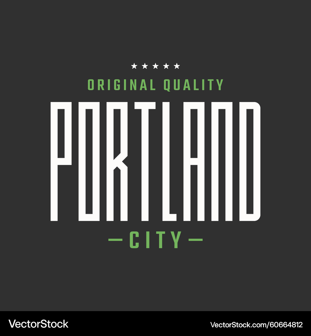 Portland City Typography - Dark Background – Royalty-Free Vector ...