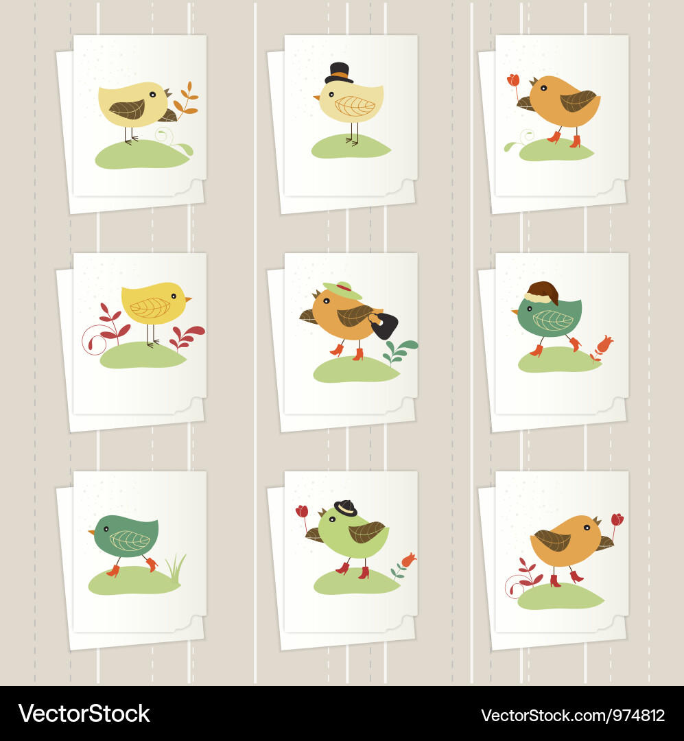 Set of cartoon cards Royalty Free Vector Image