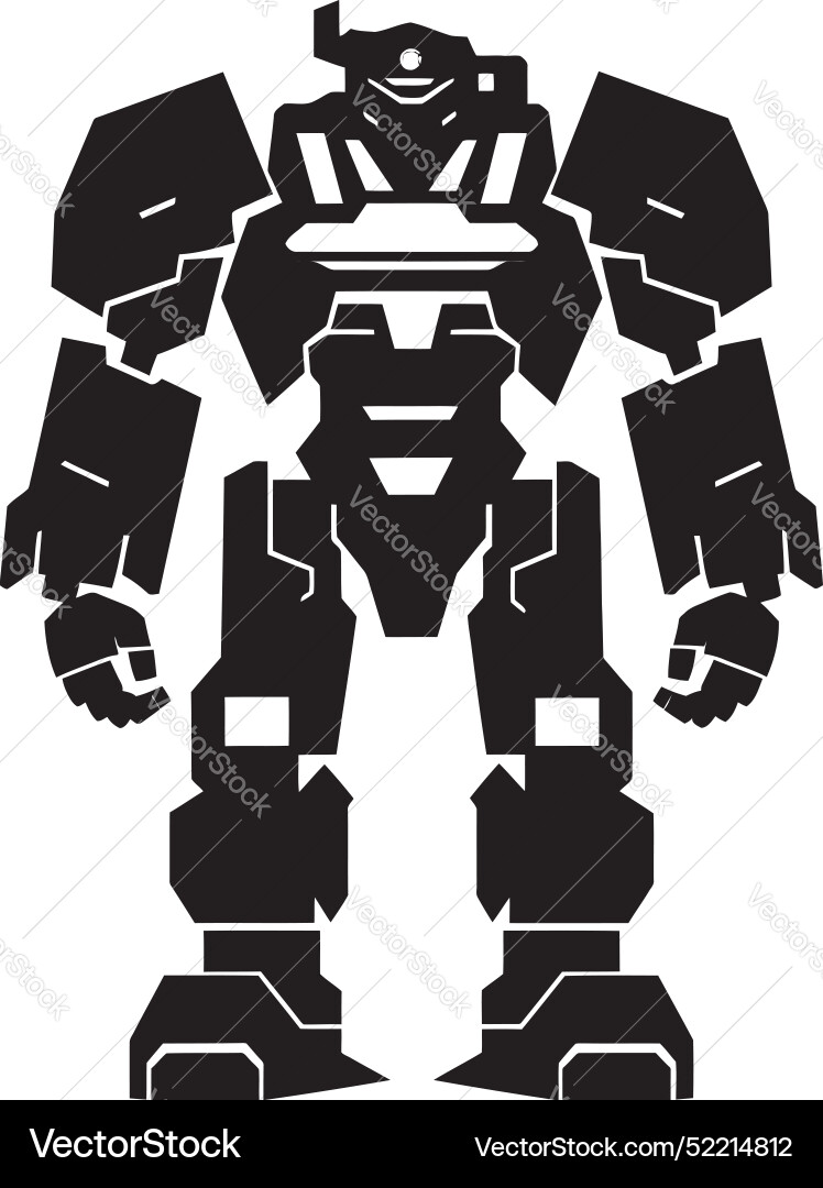 Stealth protector black armed robot symbolic Vector Image