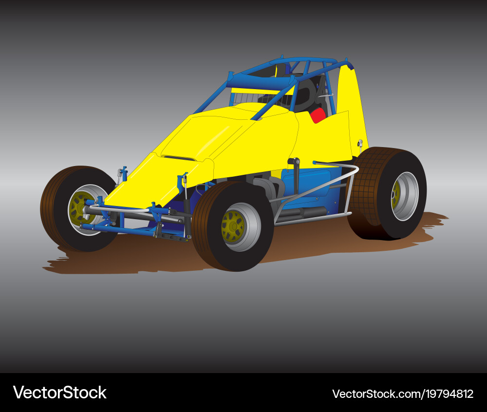 Wingless sprint car Royalty Free Vector Image - VectorStock