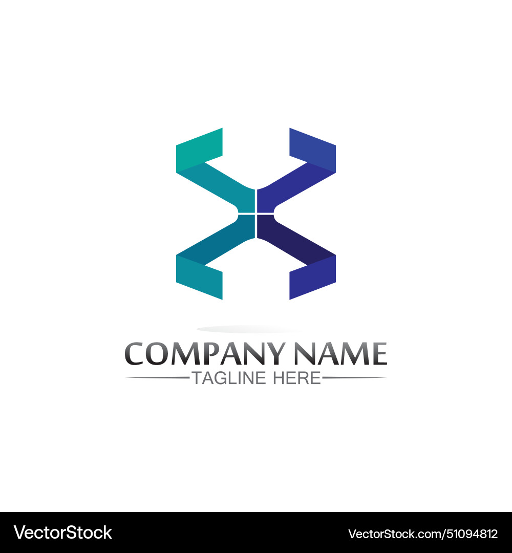 X logo and letter template design graphic Vector Image