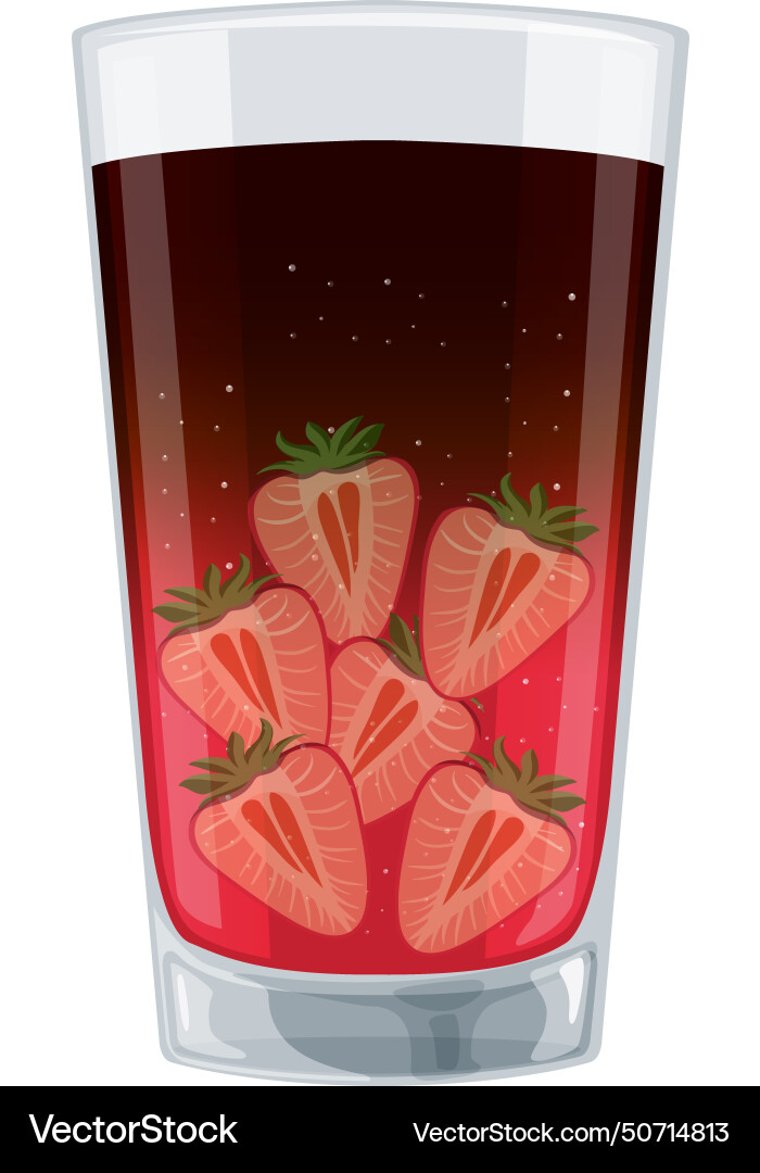 A refreshing strawberry soda drink Royalty Free Vector Image