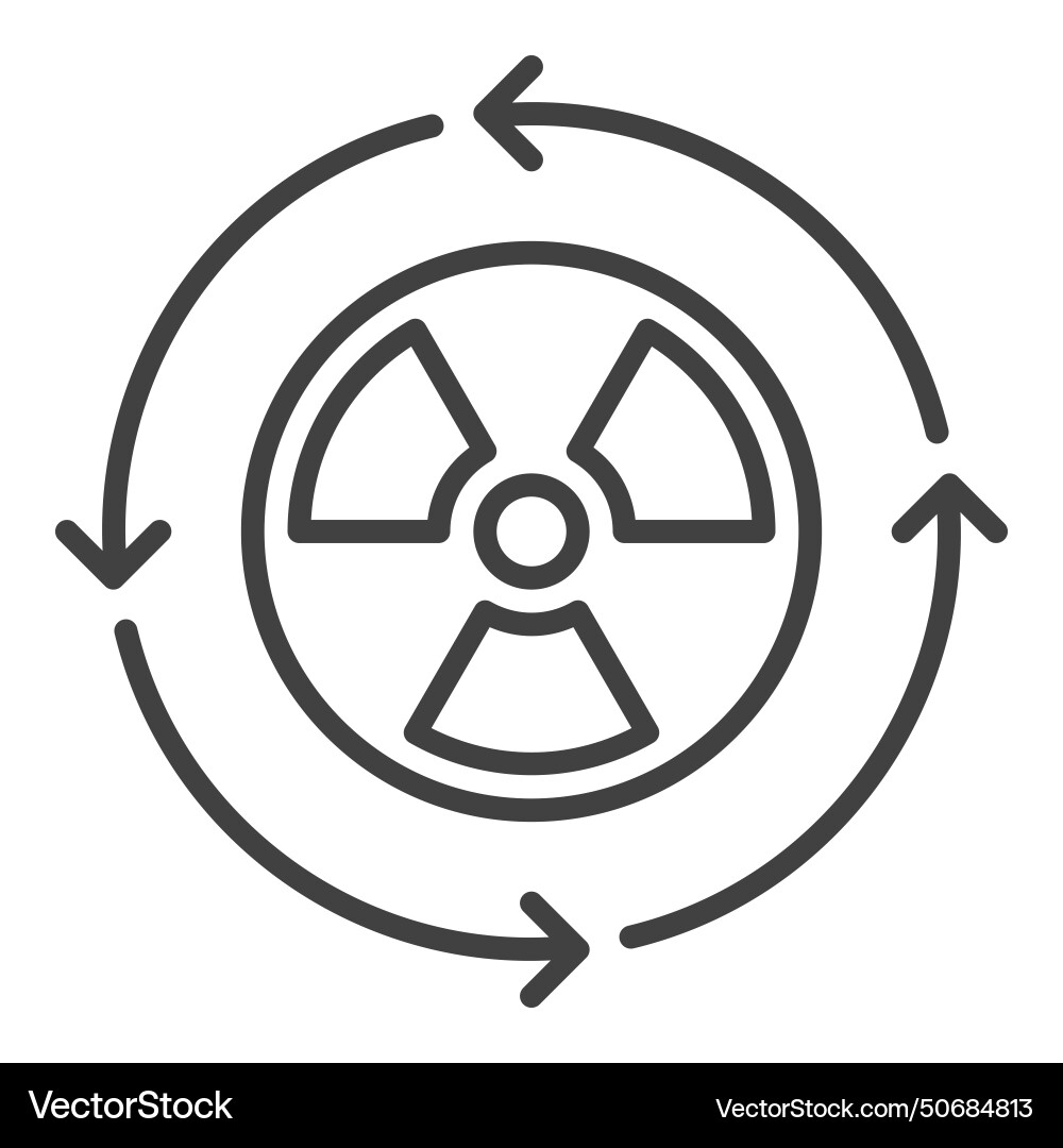 Arrows around radiation nuclear renewable energy Vector Image