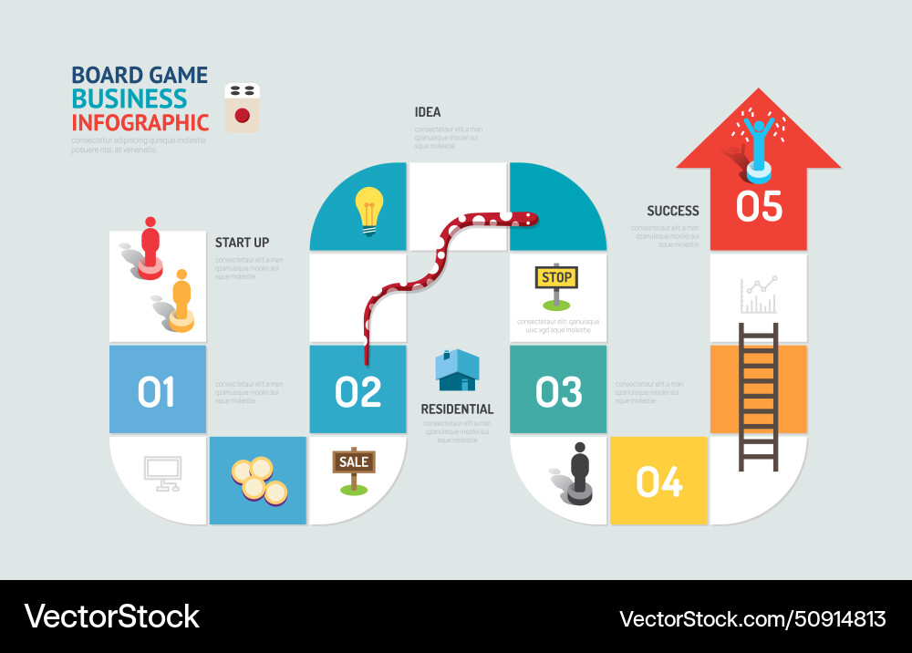 Business board game concept arrow start up Vector Image