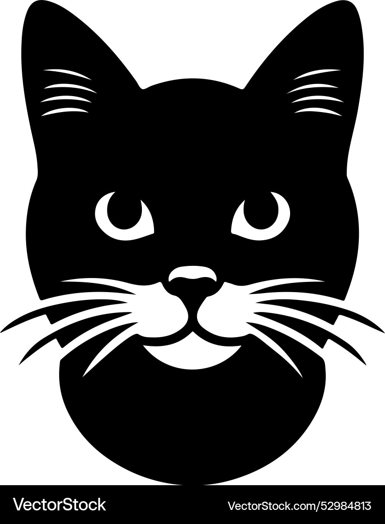 Cat head silhouette Royalty Free Vector Image - VectorStock