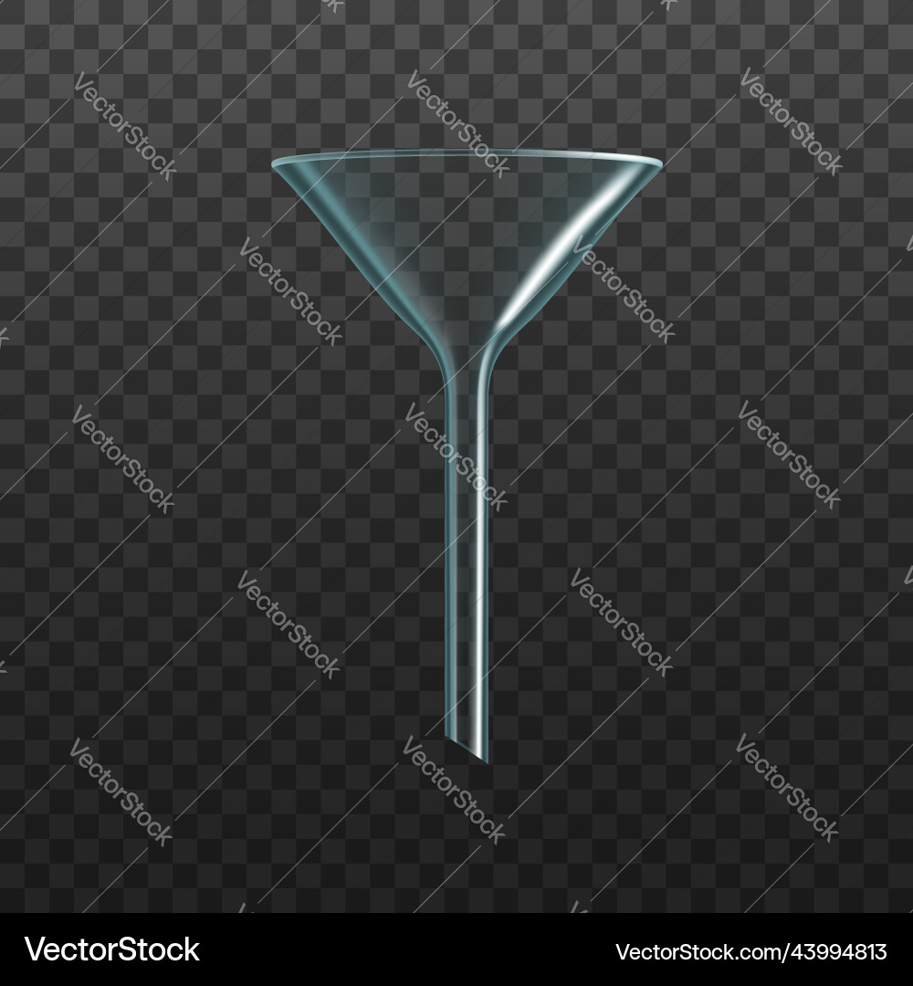 Glastrichter transparent Filter Chemielabor Vektorbild