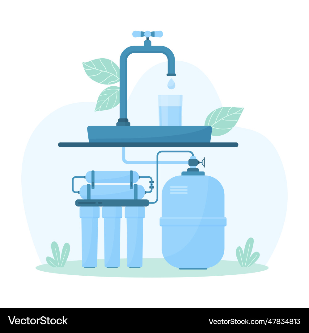 Home water purification infographic scheme Vector Image