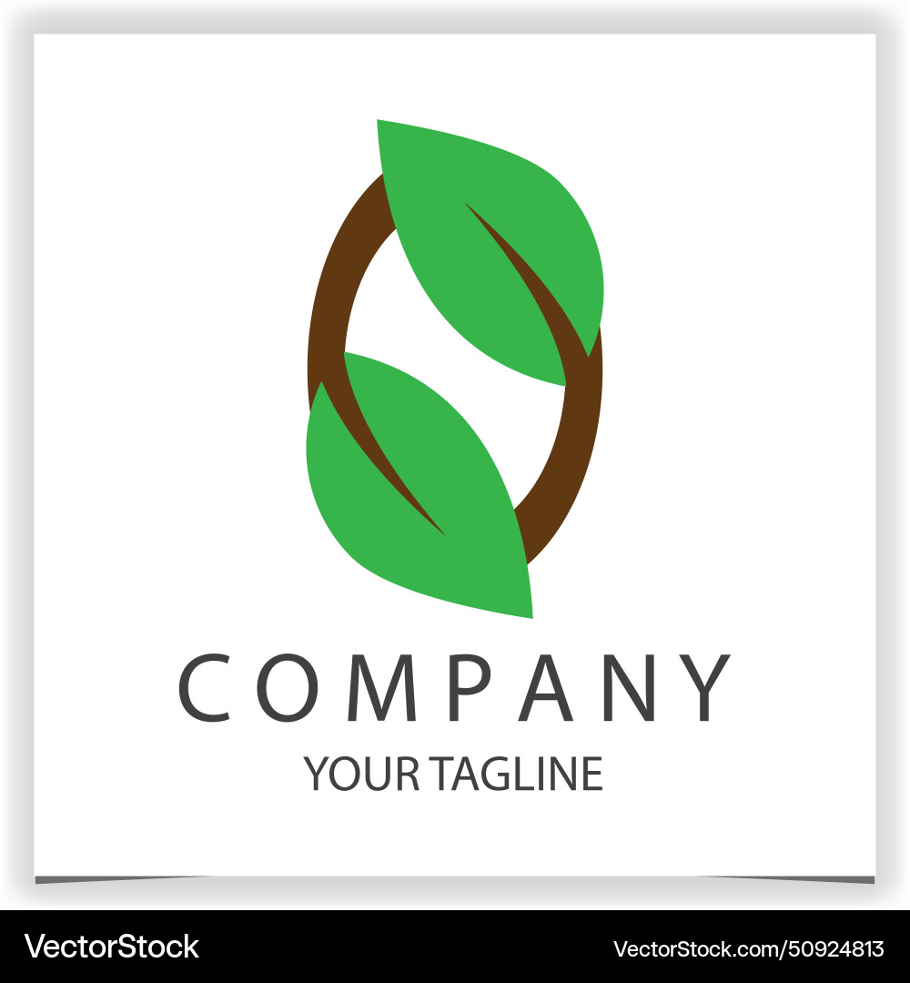 Oval leaf logo design template Royalty Free Vector Image