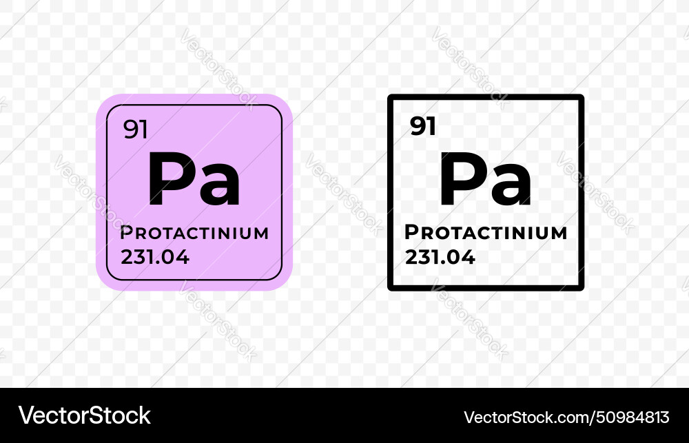Protactinium perdiodic table of elements Vector Image