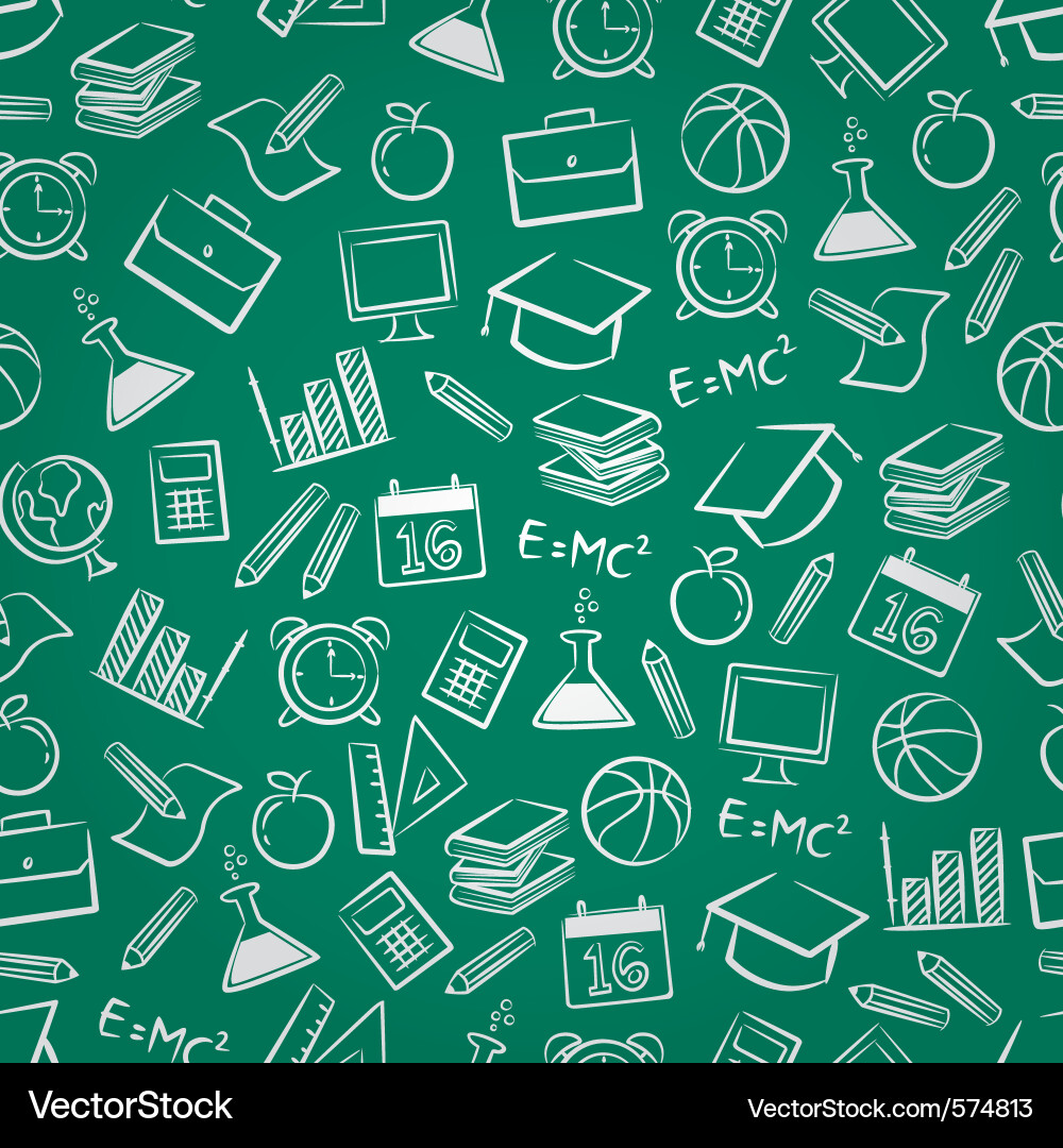 School Supplies Pattern Royalty Free Vector Image
