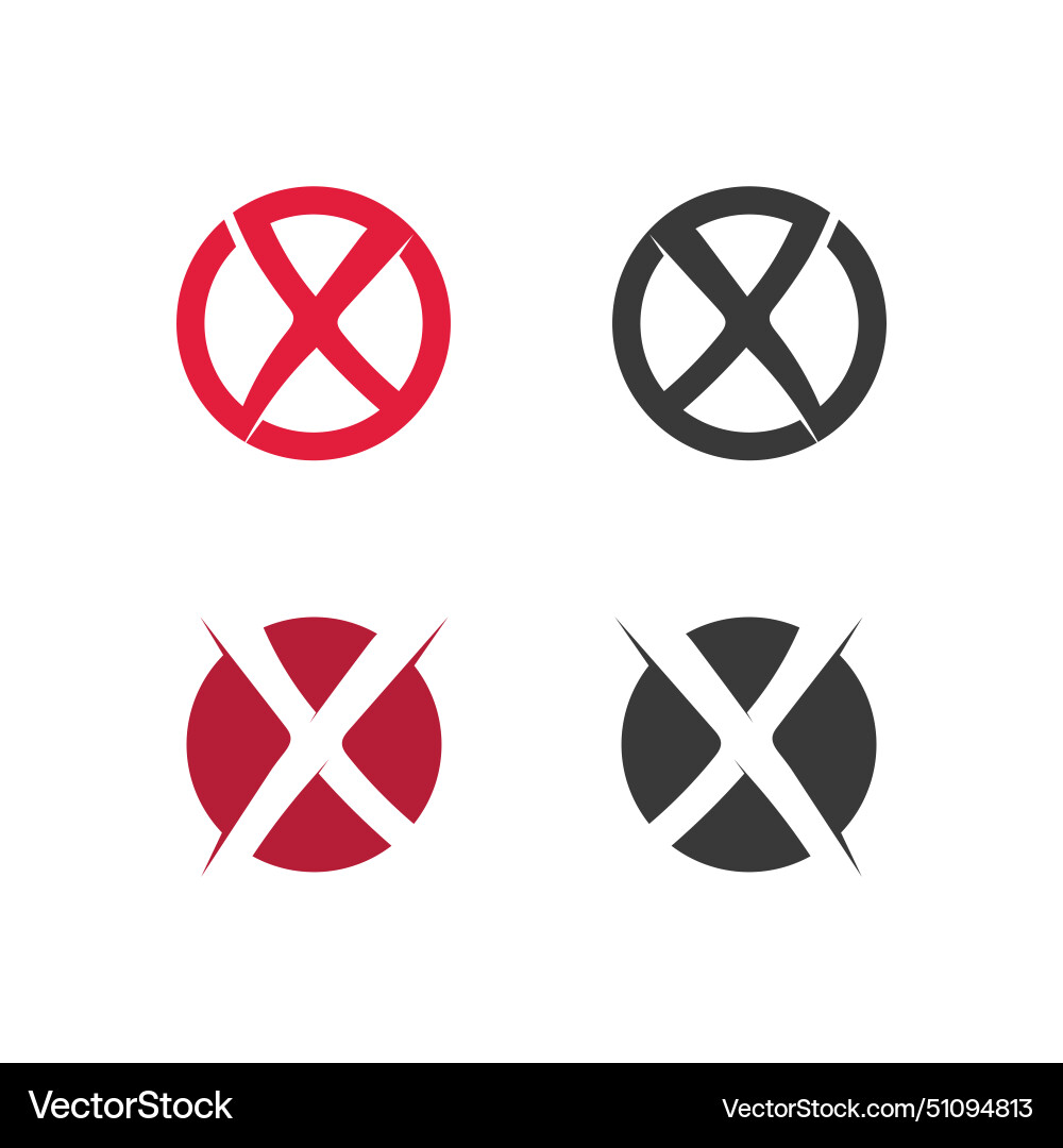 X logo and letter template design graphic Vector Image
