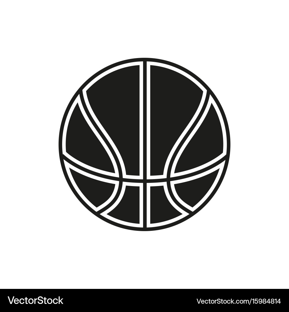 Basketball ball outline in white background Vector Image