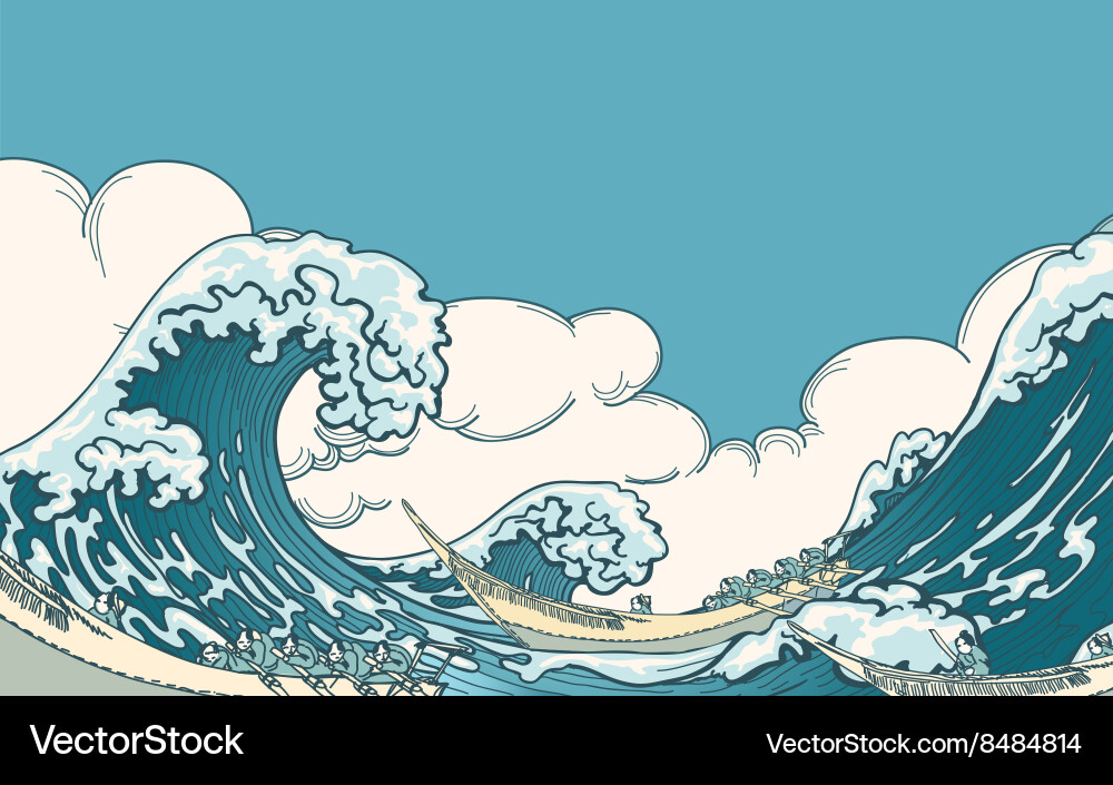 Big wave Royalty Free Vector Image - VectorStock