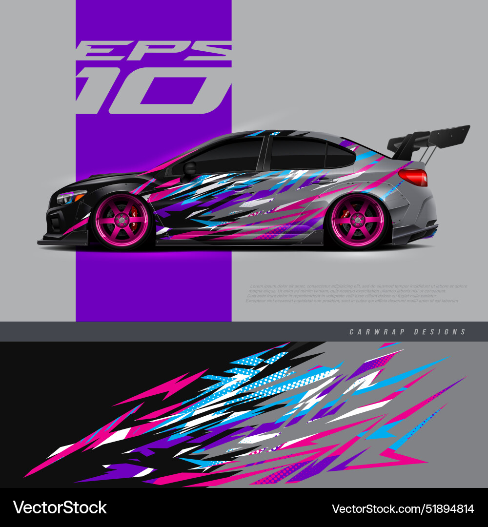 Car wrap decal graphic design abstract stripe Vector Image